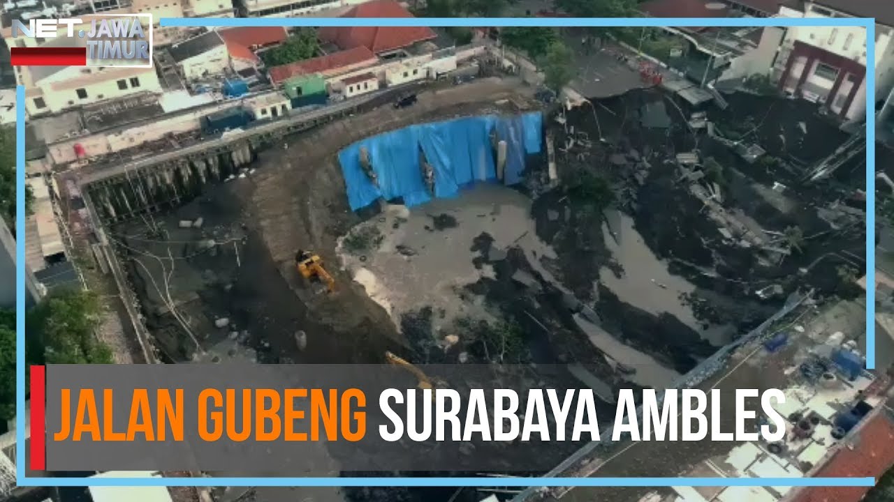 Gambar Udara Amblesnya Jalan Gubeng Surabaya - NET. JATIM - YouTube