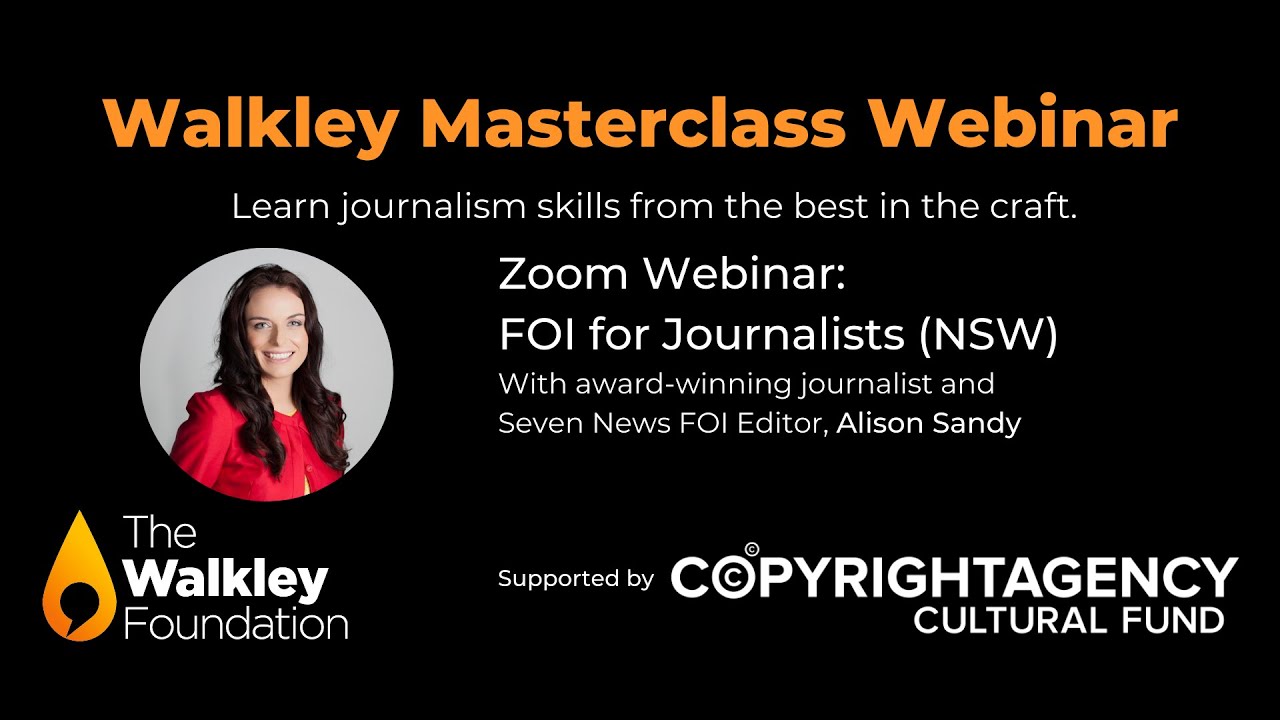 Walkley Online Masterclass: FOI for journalists with Alison Sandy (NSW ...