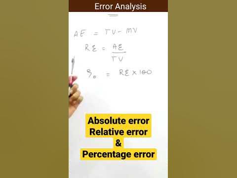 Expression for absolute error, relative error, and percentage error | Error Analysis | Class 11 ...