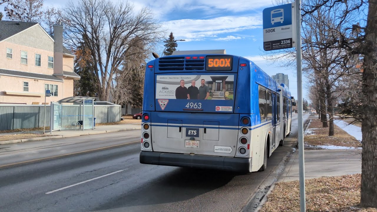 ETS Bus 2019/20 New Flyer XD60 #4963 On 500X Meadows Express - YouTube