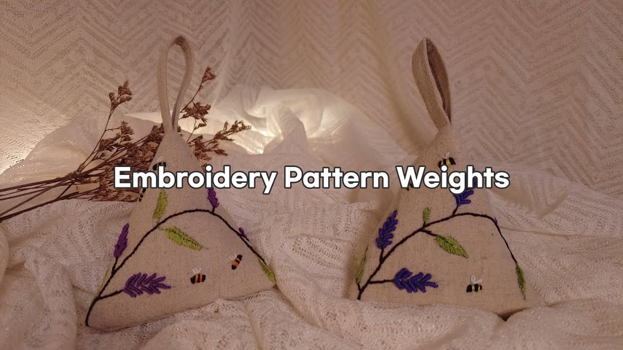 DIY Pattern Weights with Purple Floral Embroidery ️DIY ️Hand Embroidery ...