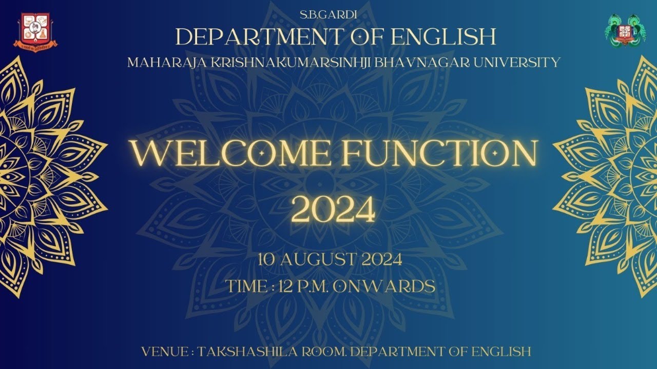 Welcome Function 2024 | 10 August | Department of English - MKBU - YouTube