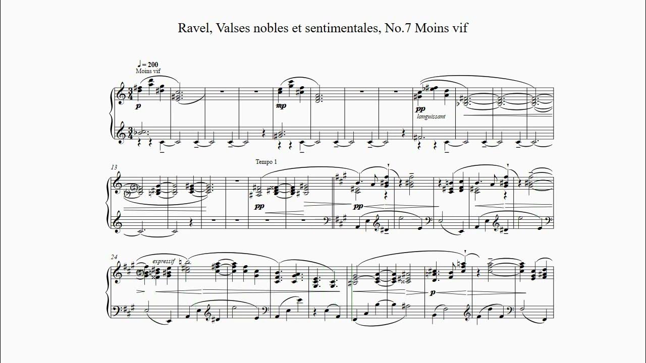 Ravel, Valses nobles et sentimentales, No.7 Moins vif - YouTube