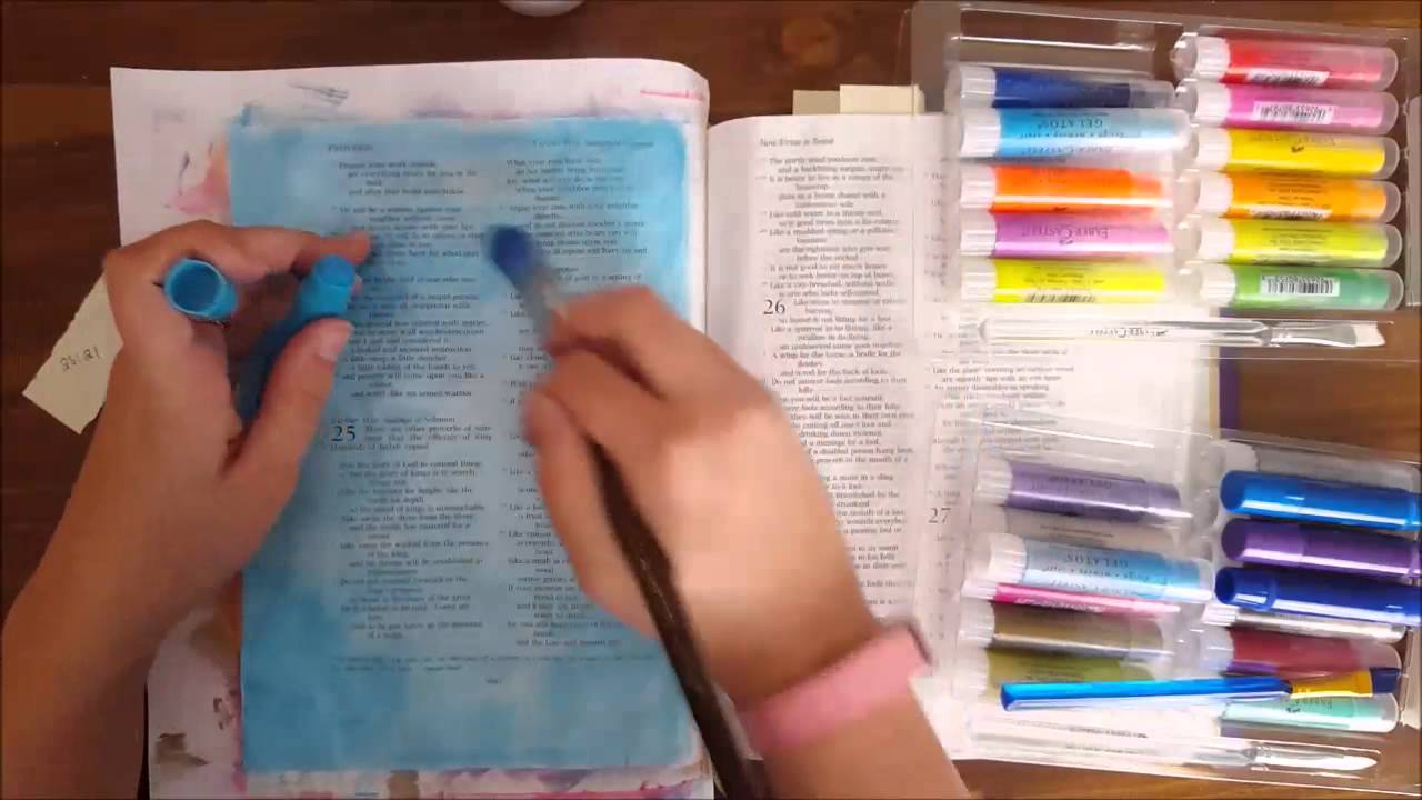 Using gelatos for bible journaling backgrounds - YouTube