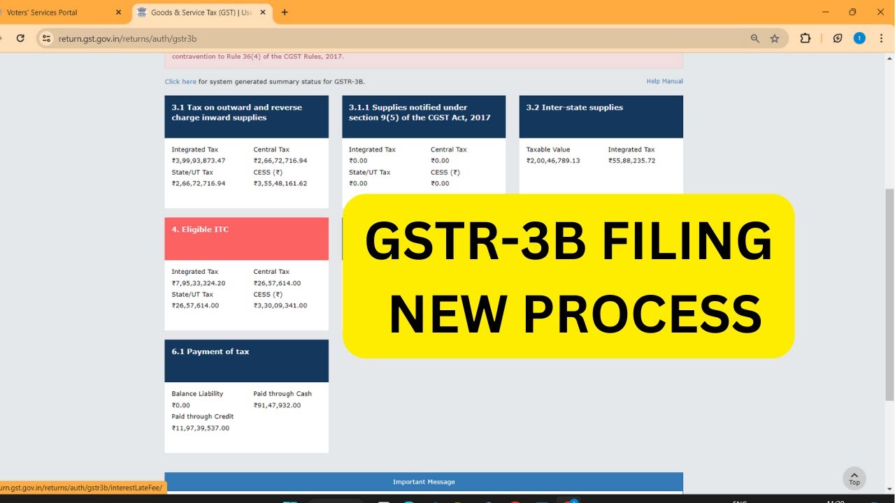 GSTR-3B RETURN FILING NEW PROCESS #gst #gstr3bfiling #gstr3b - YouTube