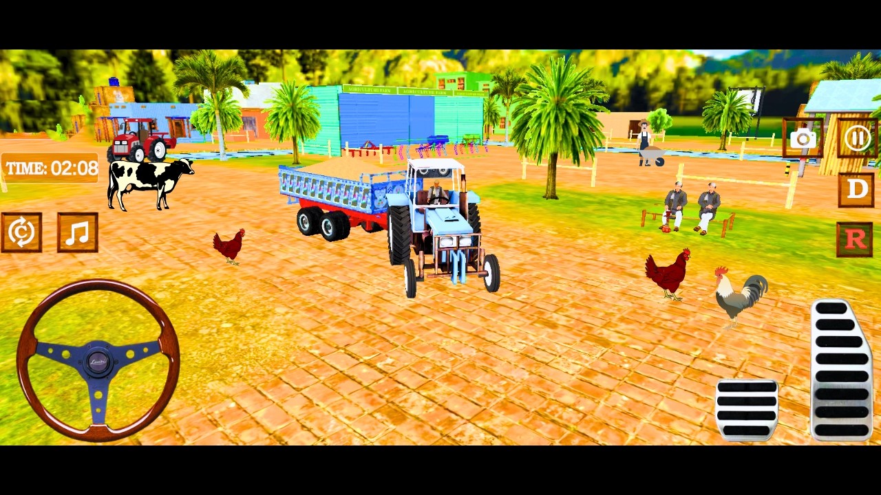 Indian Farming Tractor Game Gameplay - Tractor Trolley Farming - YouTube