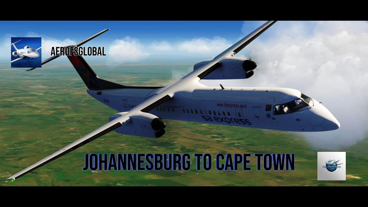 JOHANESSBURG TO CAPE TOWN || SA EXPRESS Q400 || AEROFSGLOBAL - YouTube