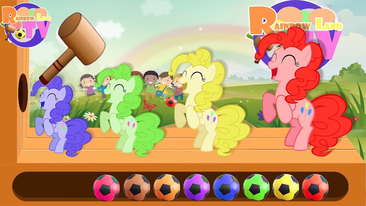 Learn Colors With My Little Pony Finger family Song WOODEN FACE HAMMER ...