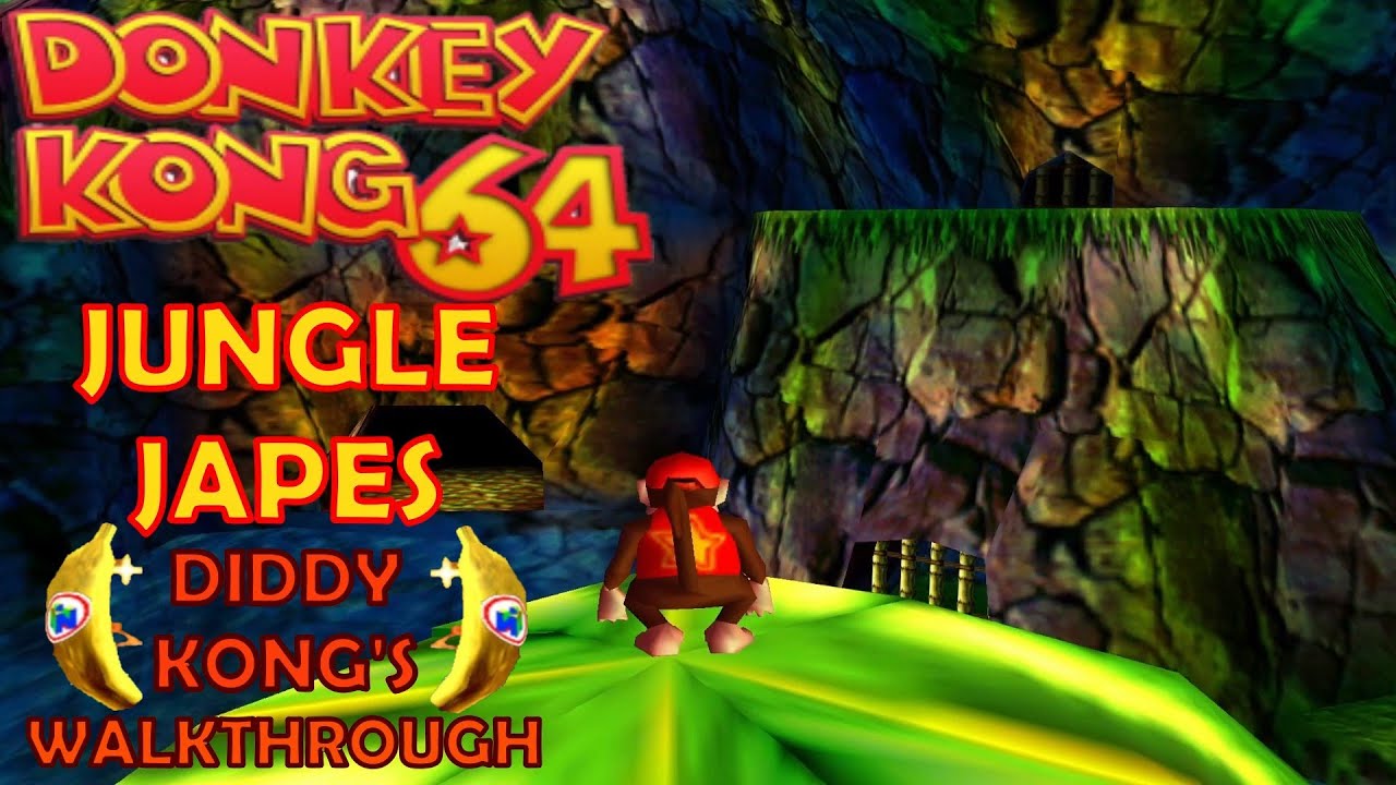 Donkey Kong 64 Jungle Japes (Diddy Kong's Walkthrough) - YouTube