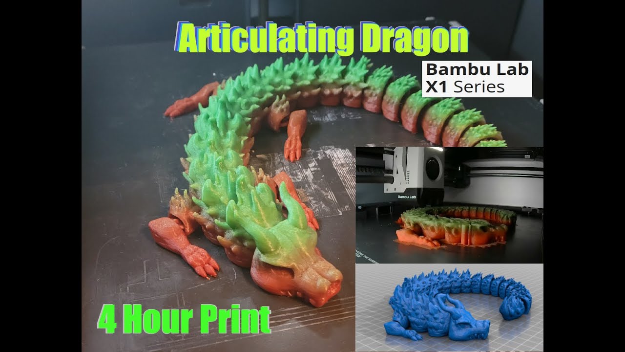 🐲 3D Printed Articulating Dragon in 4 Hours! Bambu Lab X1C🐉 - YouTube
