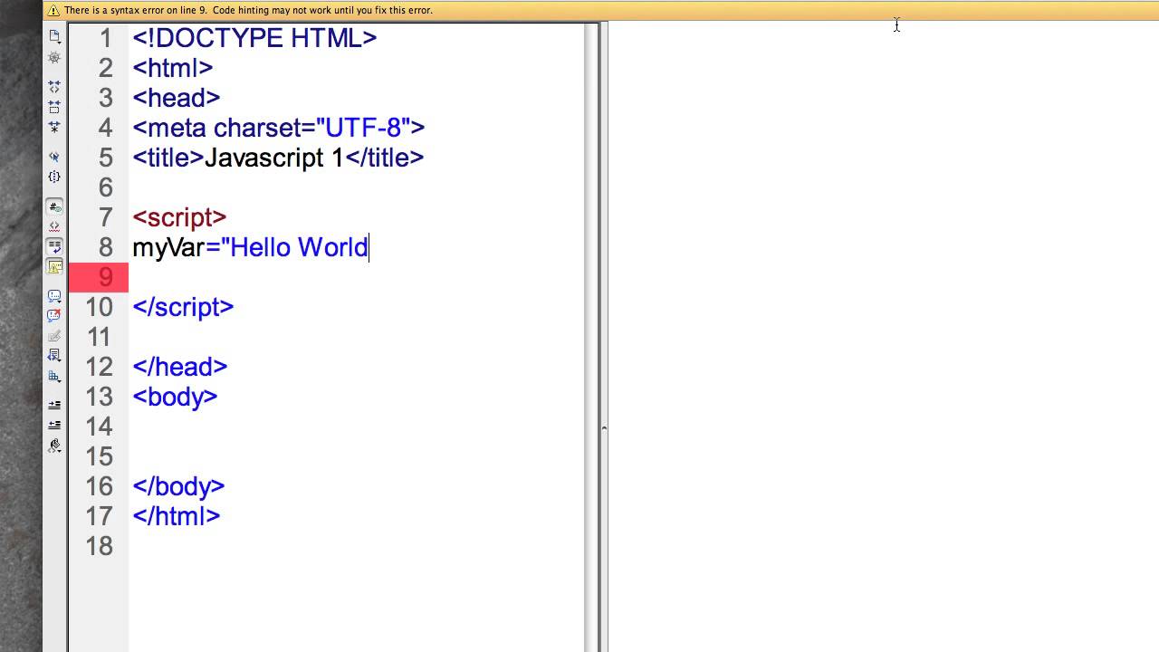 Javascript Hello World Youtube