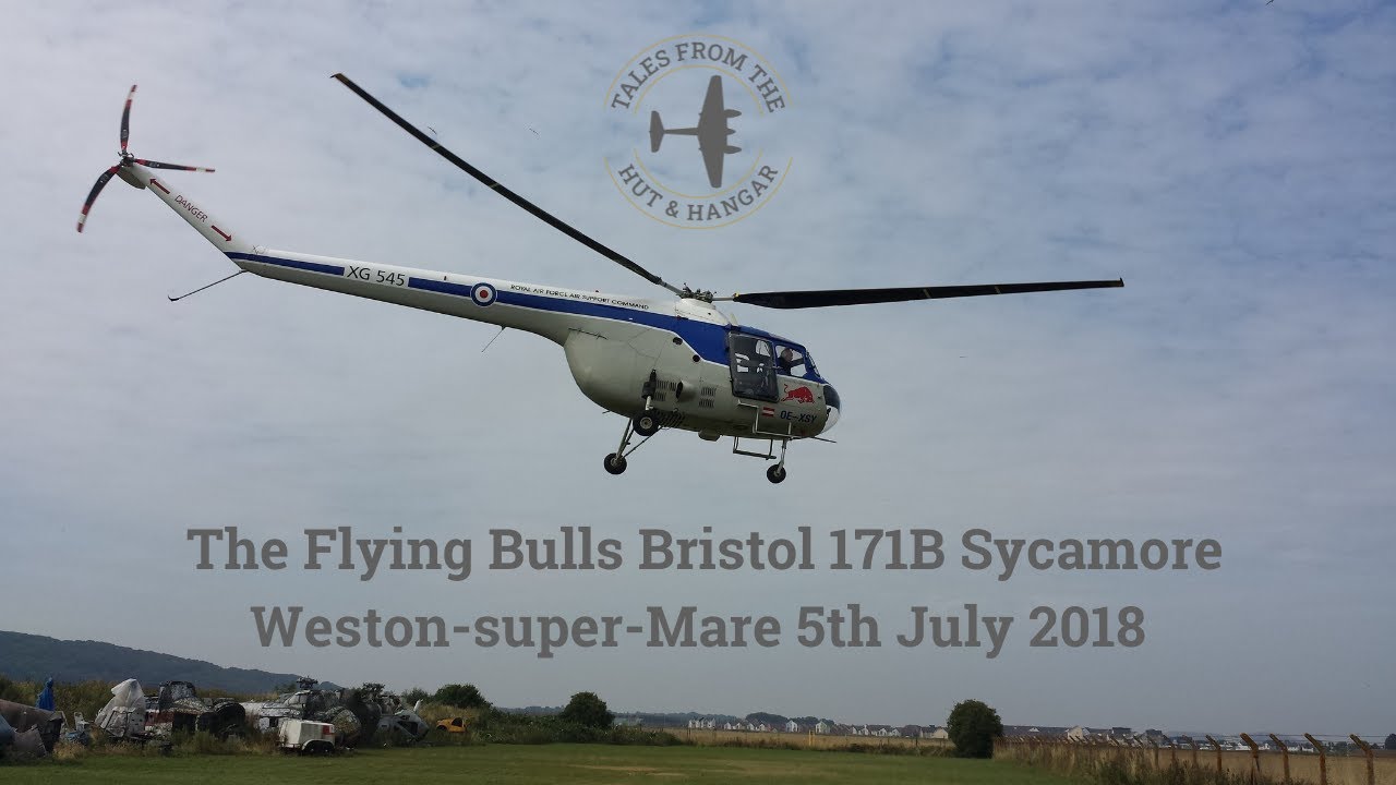 Last Airworthy Bristol Sycamore at Weston-super-Mare - YouTube