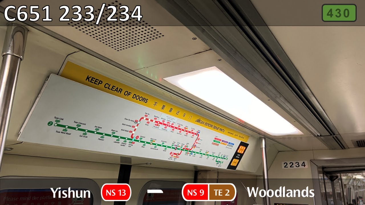 [Retired ; First UPD PM ; New Chime][SMRT] SIE C651 ~ 233/234 ~ NS13 Yishun → NS9 Woodlands ...
