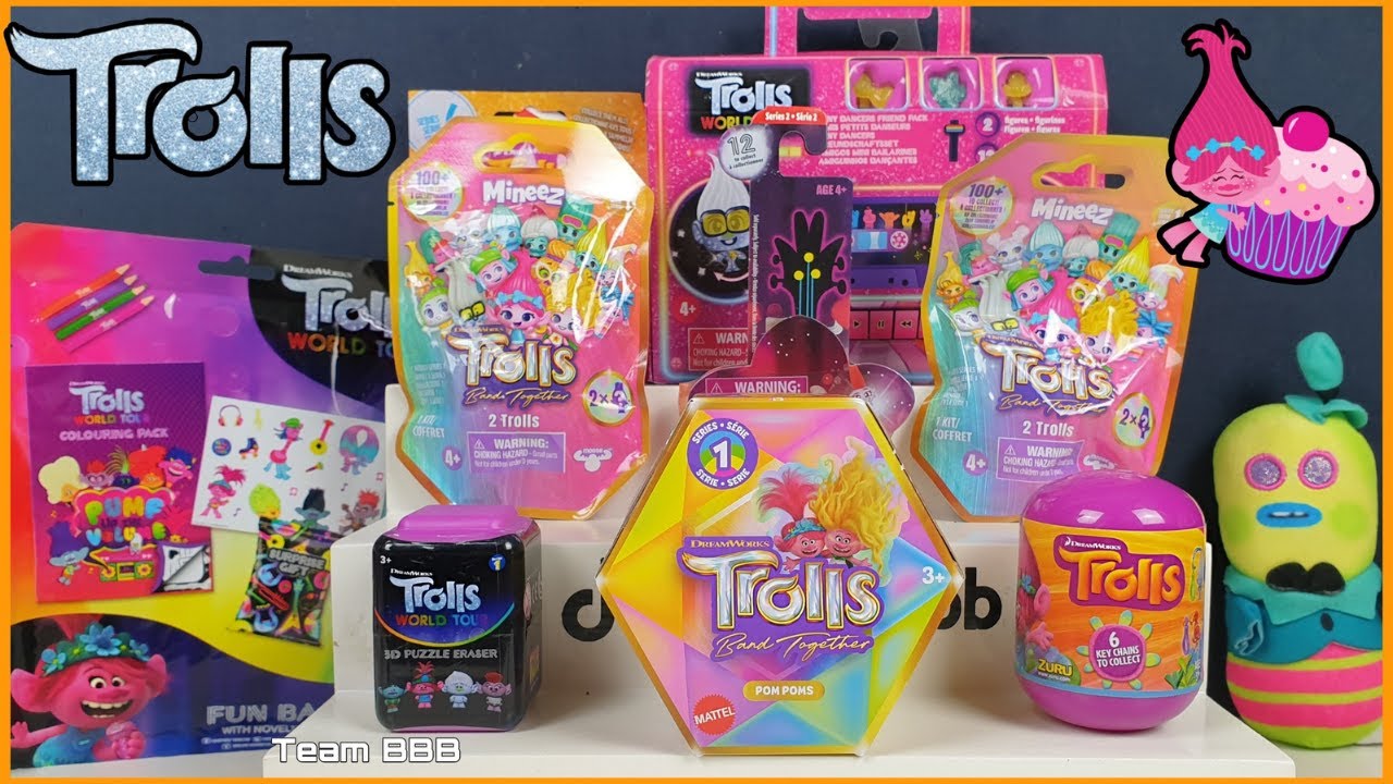 TROLLS BAND TOGETHER UNBOXING SPECIAL! Troll movie toys and ...