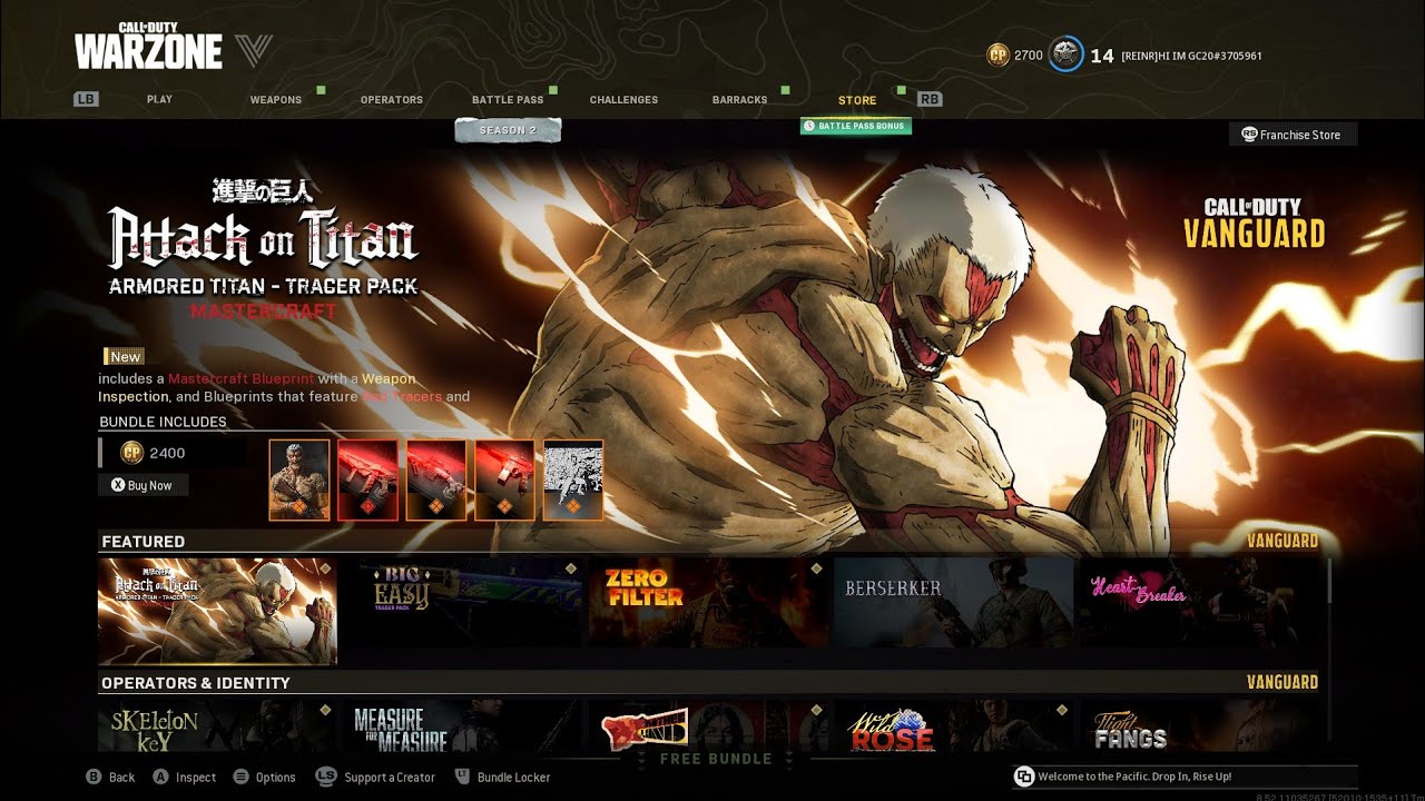Call Of Duty Vanguard/Warzone Rëìñer Braun (The Armored Titan AOT ...