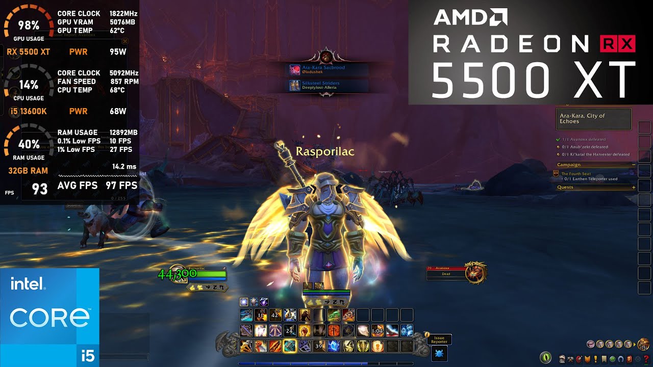 RX 5500 XT : World of Warcraft: The War Within BETA - YouTube