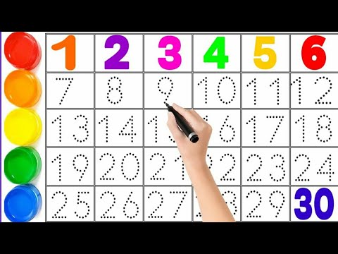 How to write Numbers 1 -30 for Kindergarten, Numbers Learning for 4 ...