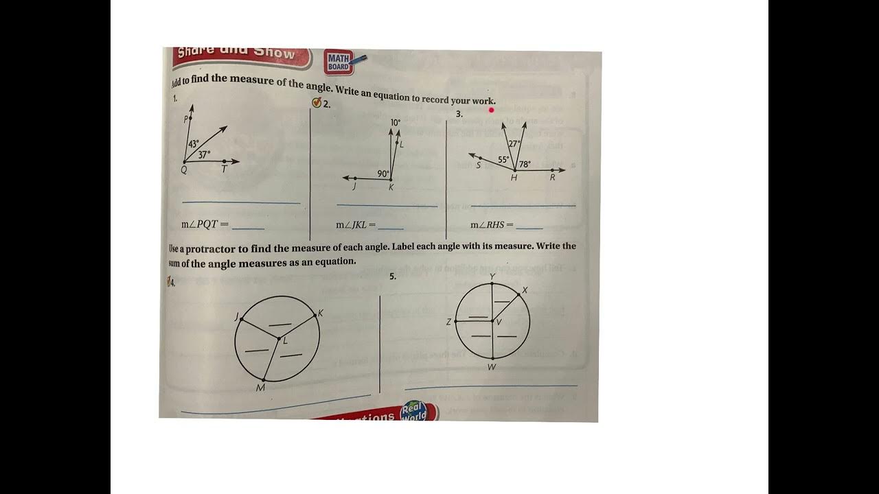4th grade GoMath lesson 11.4 join & separate angles - YouTube