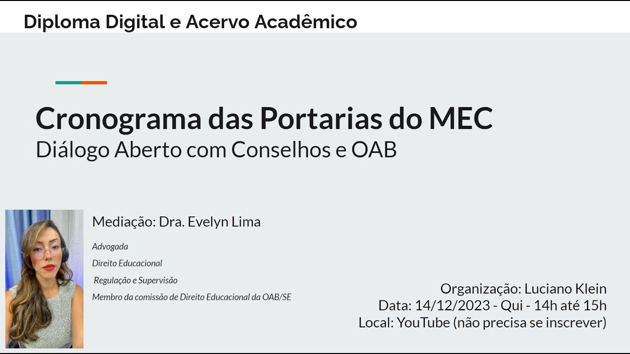 Cronograma das Portarias do MEC - YouTube