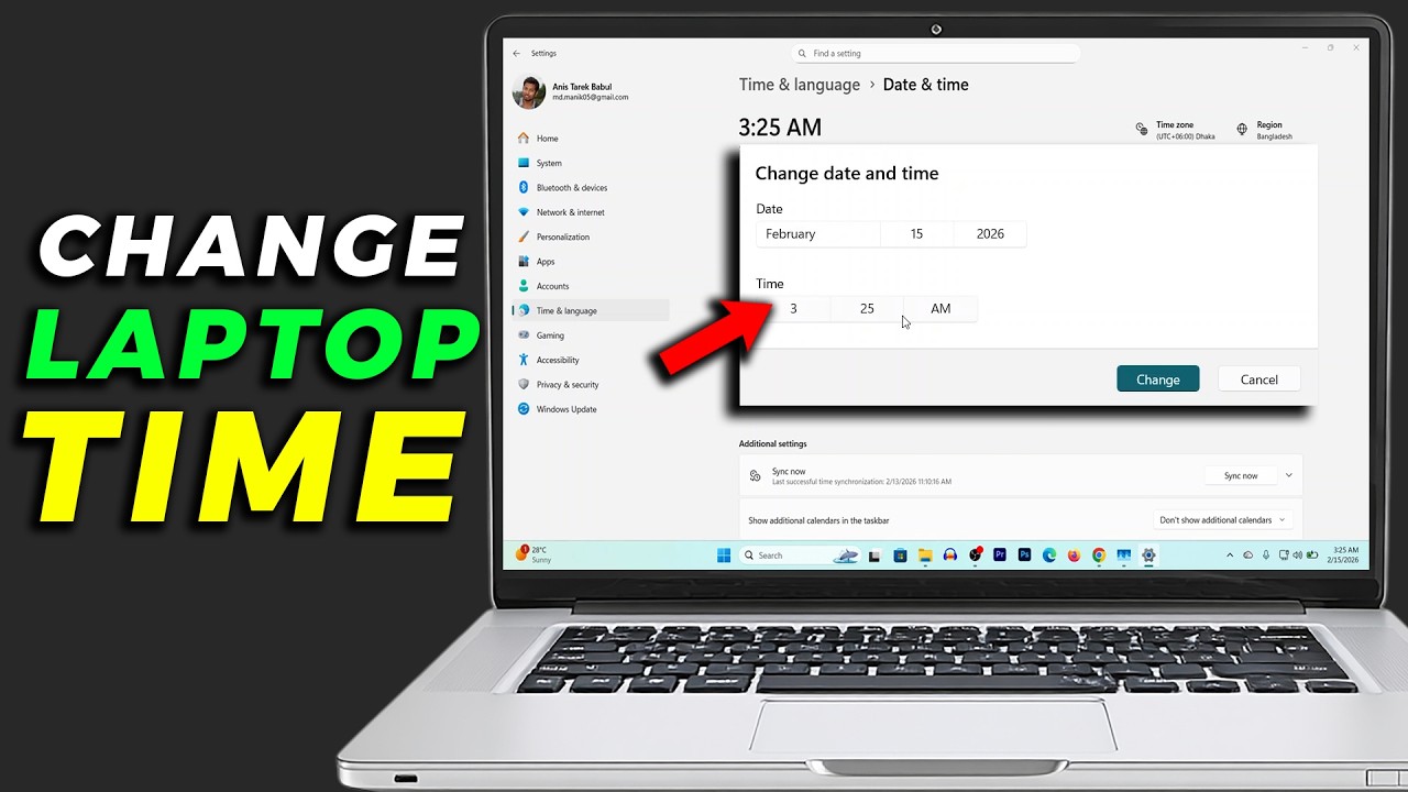 How To Change Time In Laptop (Windows 10/11 Quick & Easy) - YouTube