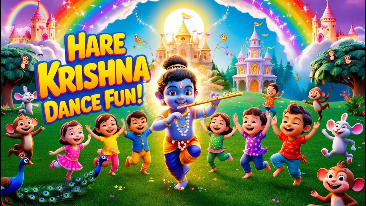 Hare Krishna Dance Along Fun Kids Song with Krishna | Playful Adventure ...