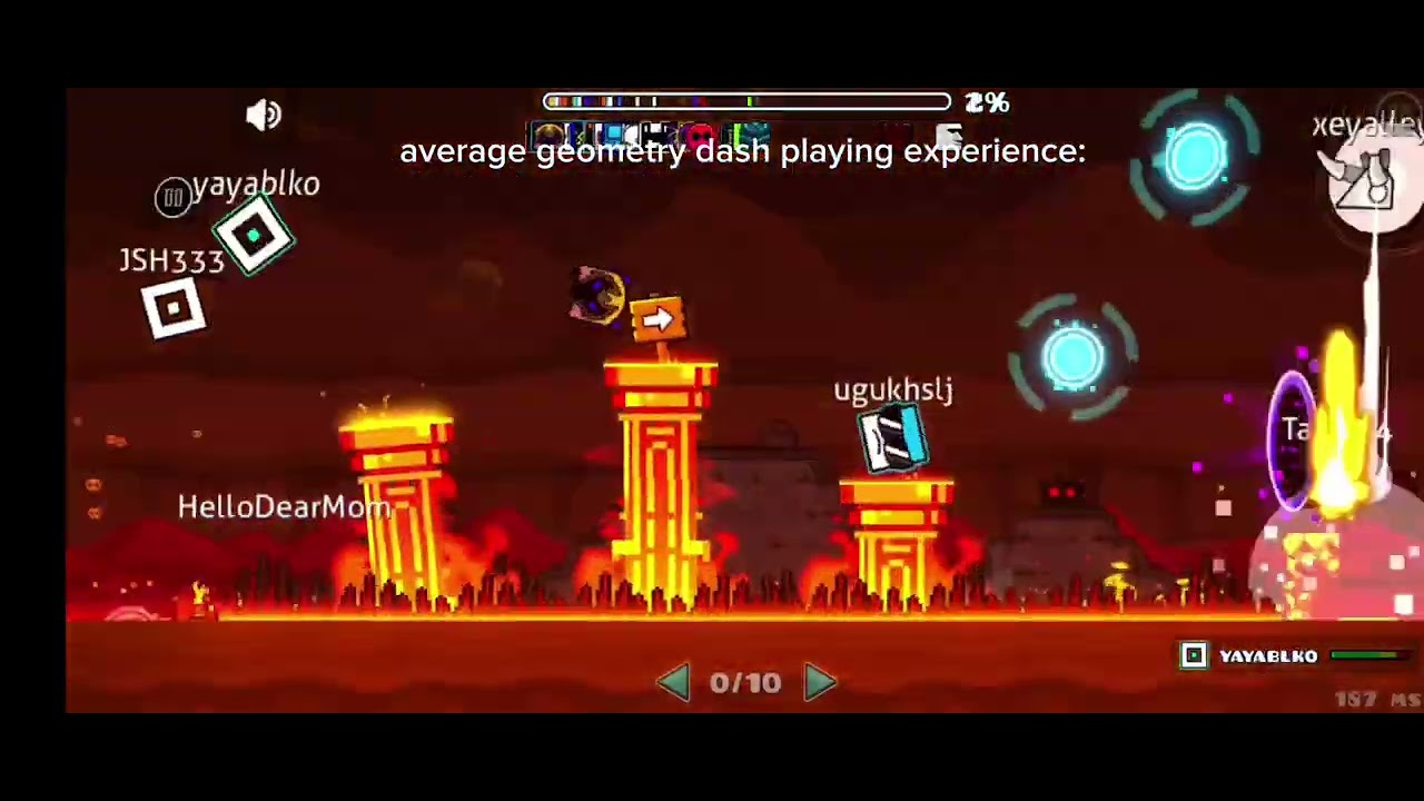 average geometry dash playing experience - YouTube
