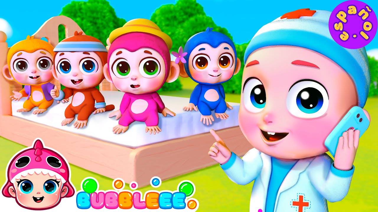 Cinco Monitos Saltaban En La Cama + MÁS | Bubbleee en Español ...