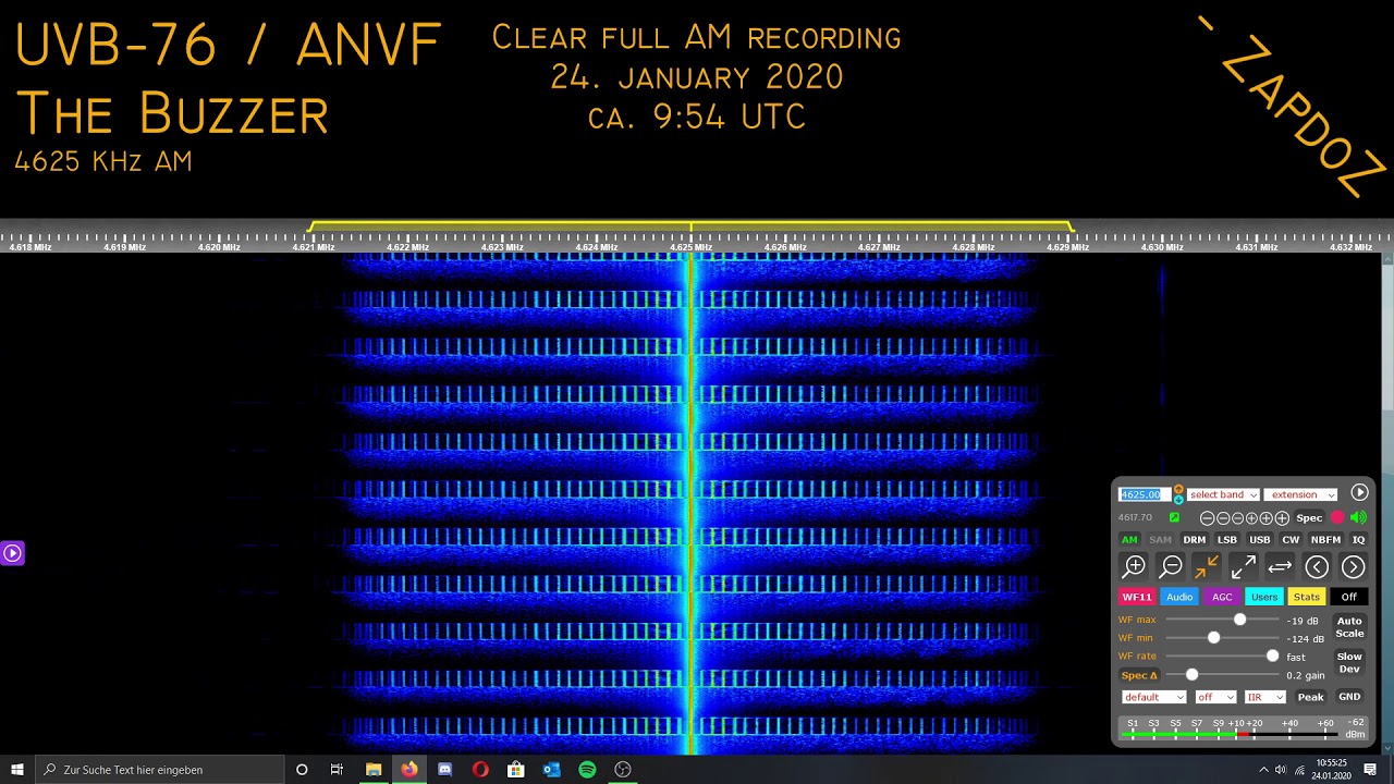 [UVB-76, The Buzzer] Full AM, clear recording; 24. Jan. 2020 - YouTube