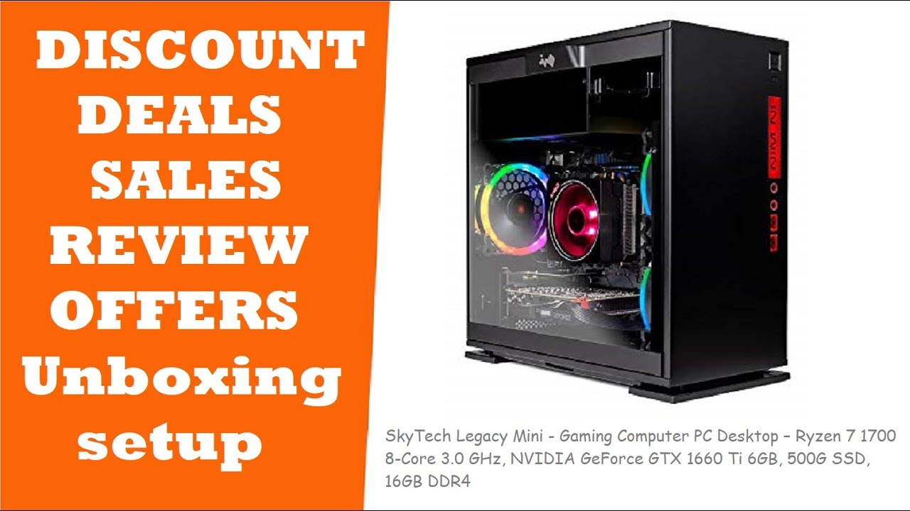 SkyTech Legacy Mini - Gaming Computer PC Desktop Ryzen 7 1700 8-Core 3. ...