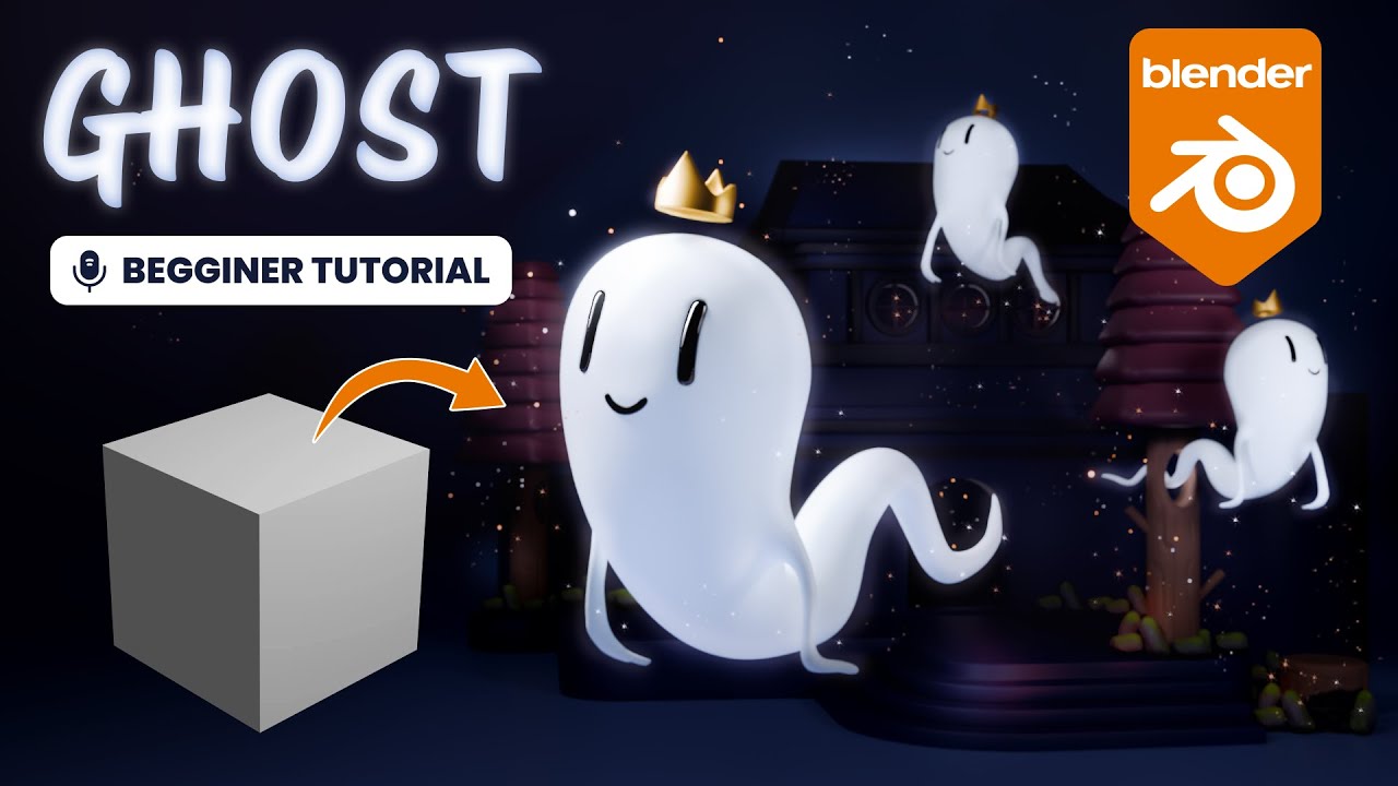 Create a Cute Ghost in Blender - Easy - YouTube