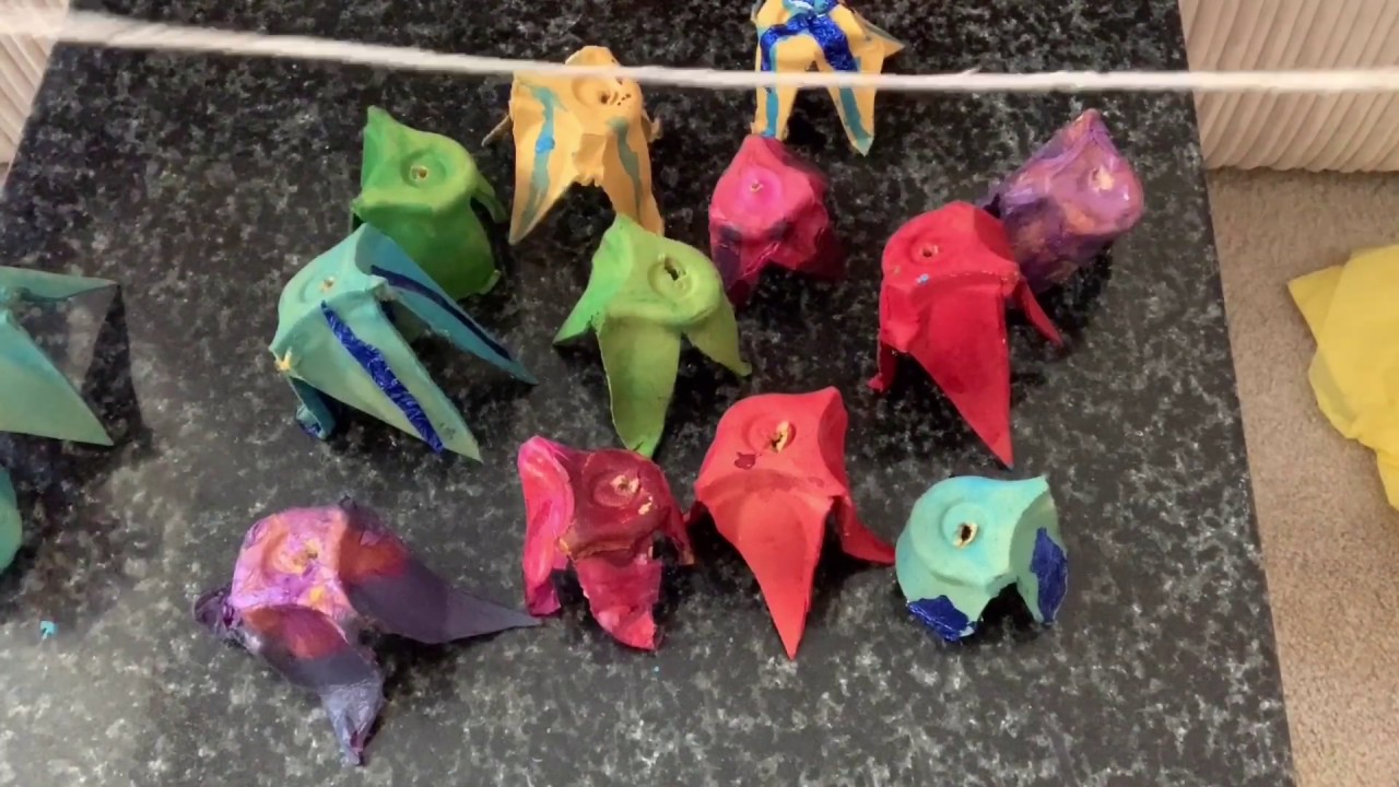 VG&M Crafts at Home - Egg Carton Flower Mobile - YouTube