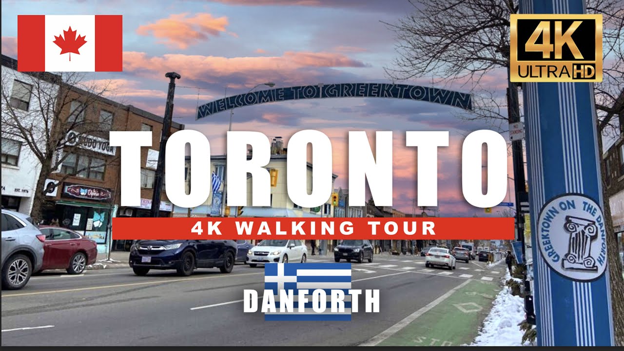 π¨π¦ Toronto Walking Tour Greektown Danforth Avenue [4k Hdr 60fps