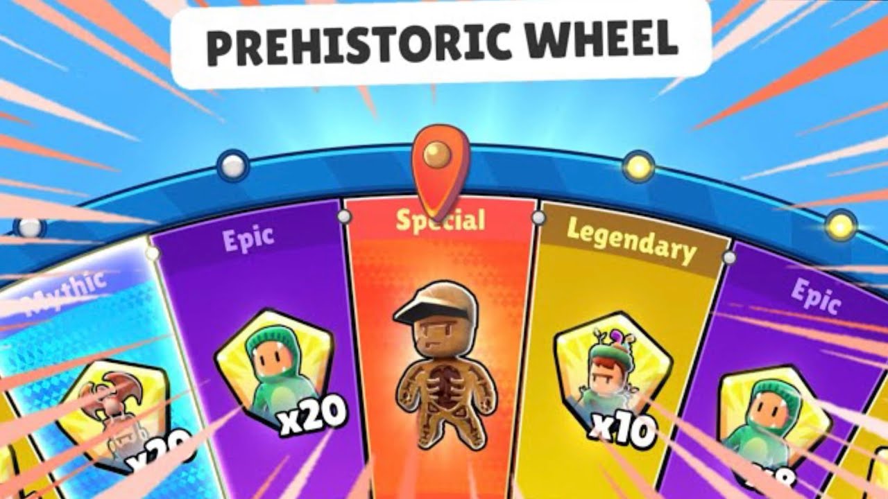 SPINNING NEW PREHISTORIC WHEEL IN STUMBLE GUYS!!! - YouTube