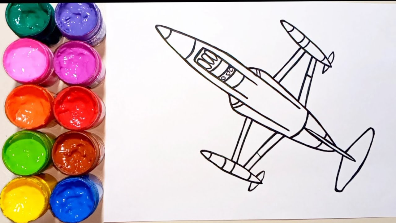 Fighter Plane Painting | Painting for kids | Easy Painting for kids ...