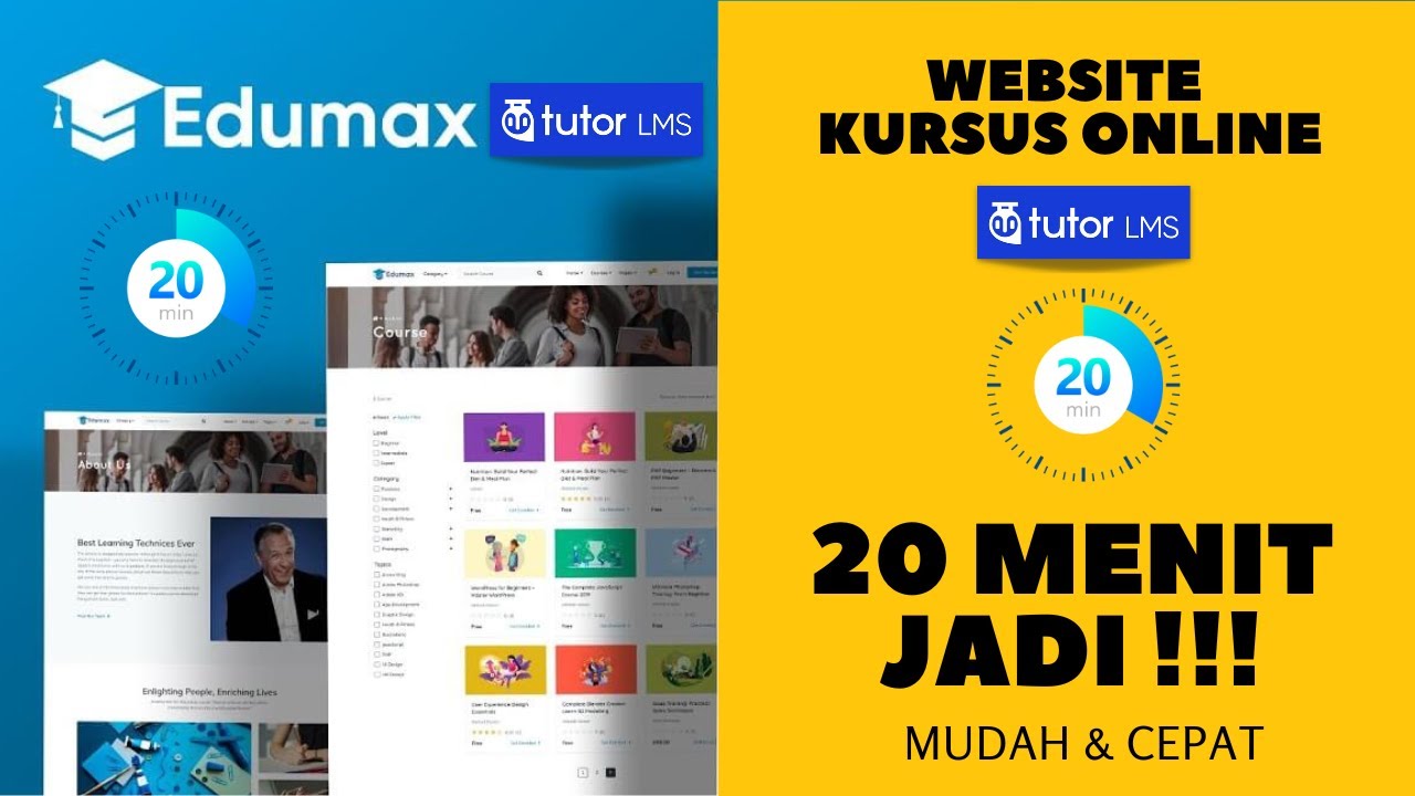 Edumax + Tutor LMS - Cara Membuat Website Kursus Online Mudah & Cepat ...