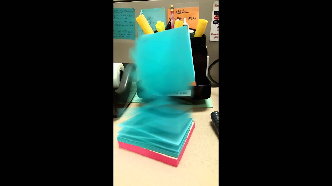 Sticky note waterfall - YouTube