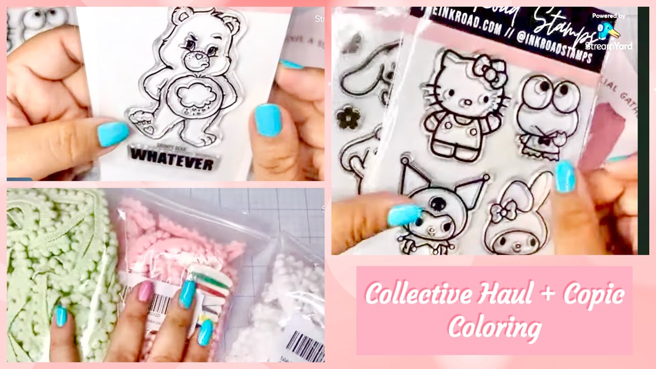 Collective Haul, Ink Road Stamps + Stamp and Copic Coloring - YouTube