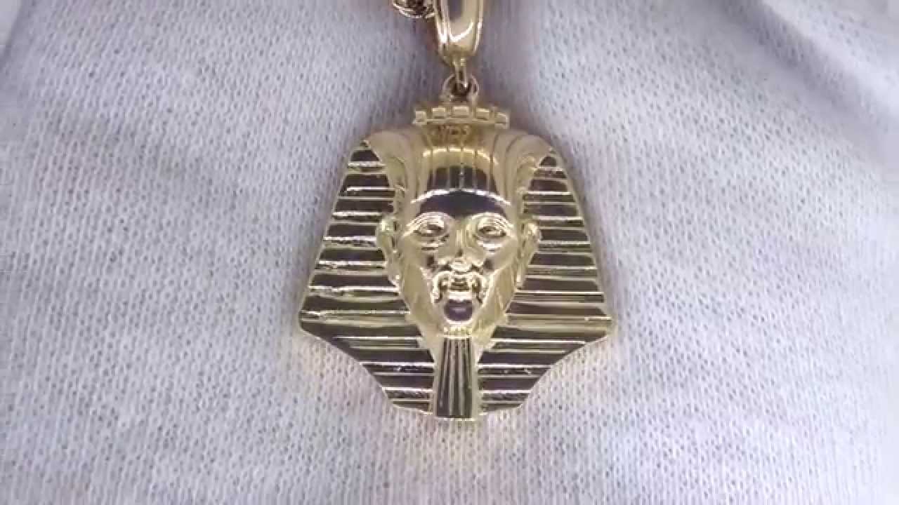 Pharaoh Egyptian Style Gold Pendant Rope Chain | Bling Master - YouTube