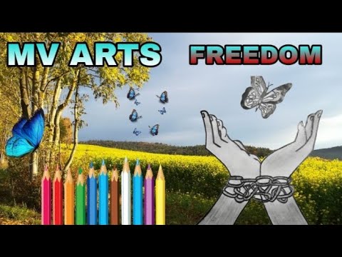 Freedom Butterfly/ Easy drawing for beginners/ New video - MV ARTS ...