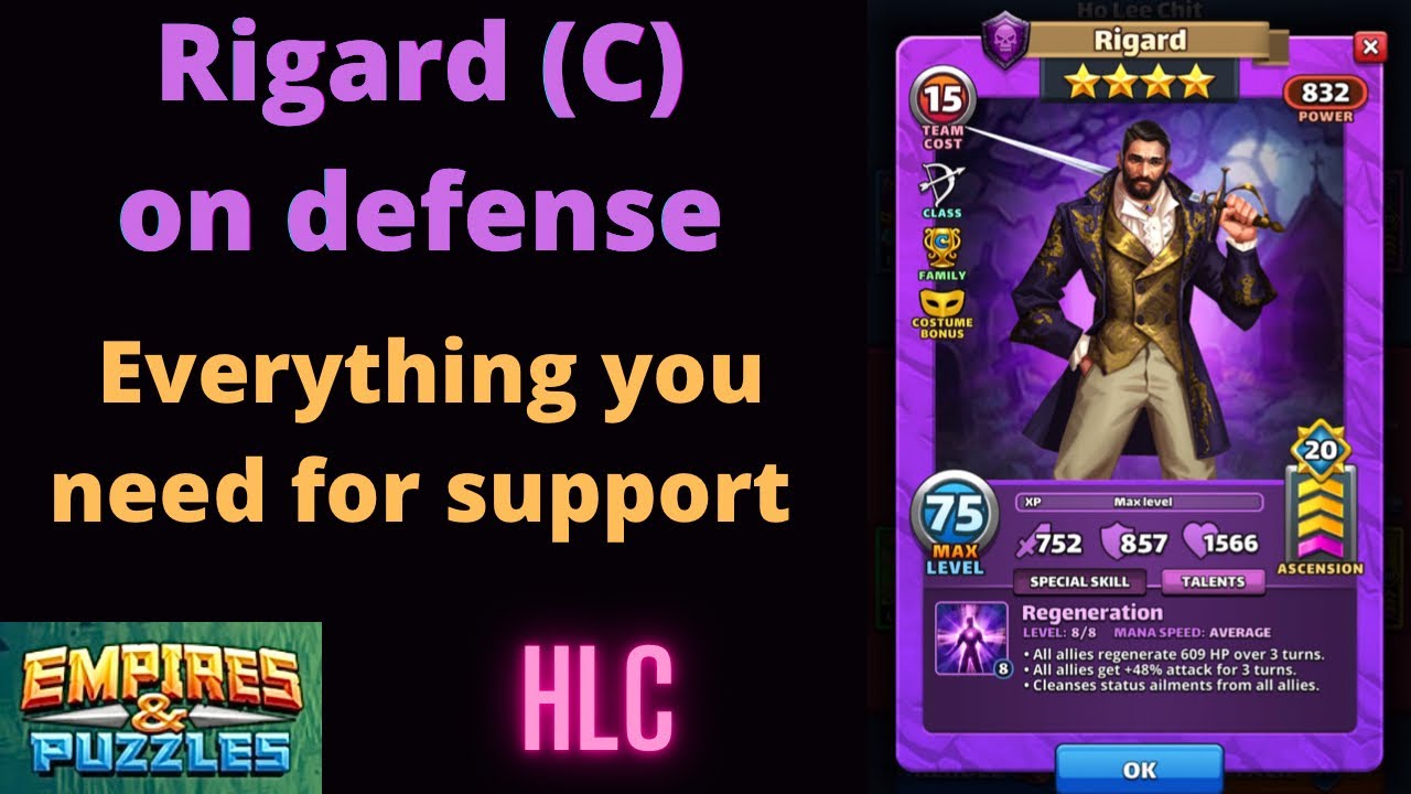 Empires and Puzzles - Rigard Costume - YouTube