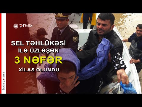 Şamaxıda maşının içində selə düşdülər, FHN xilas etdi - ŞƏRHSİZ