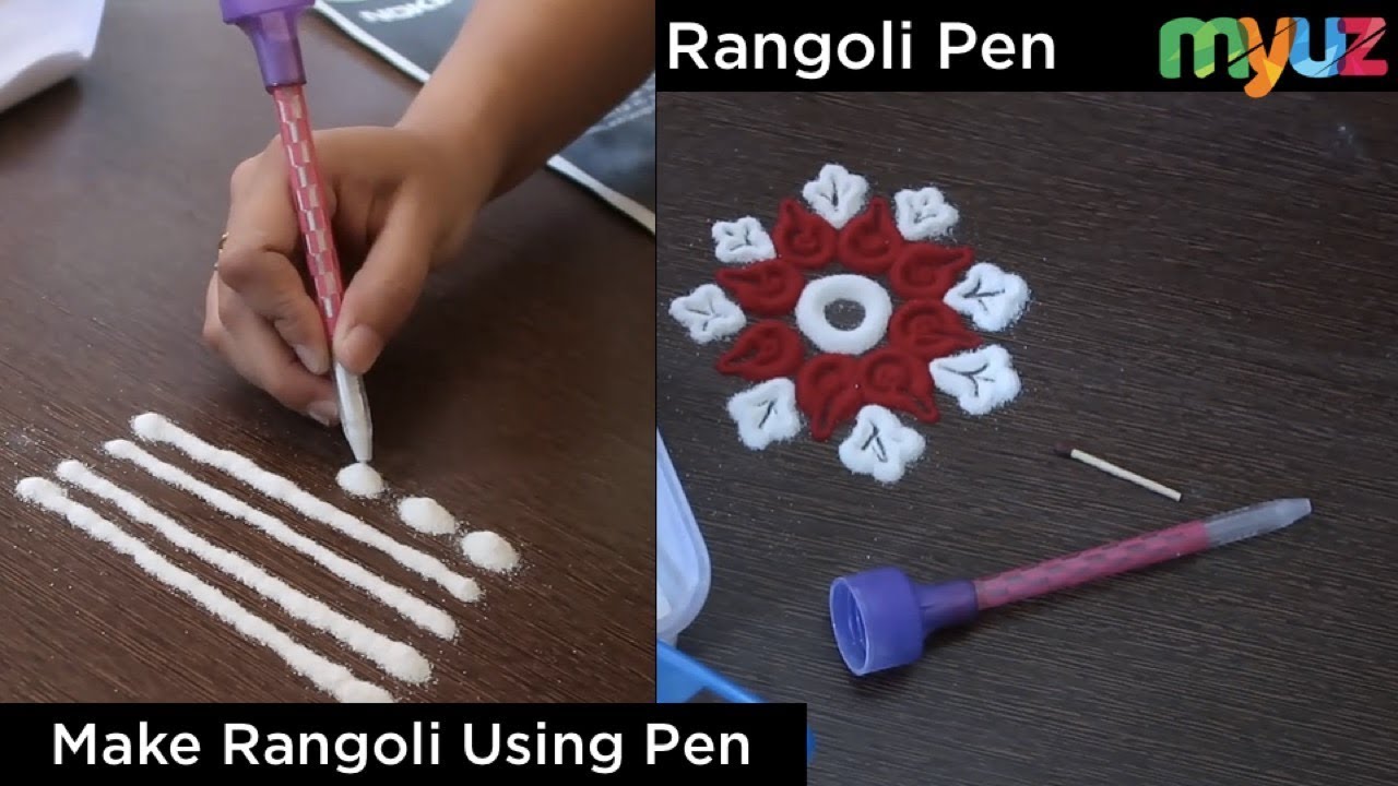 Rangoli Tips and Tricks: Rangoli Pen At Home. Create Rangoli using Pen ...