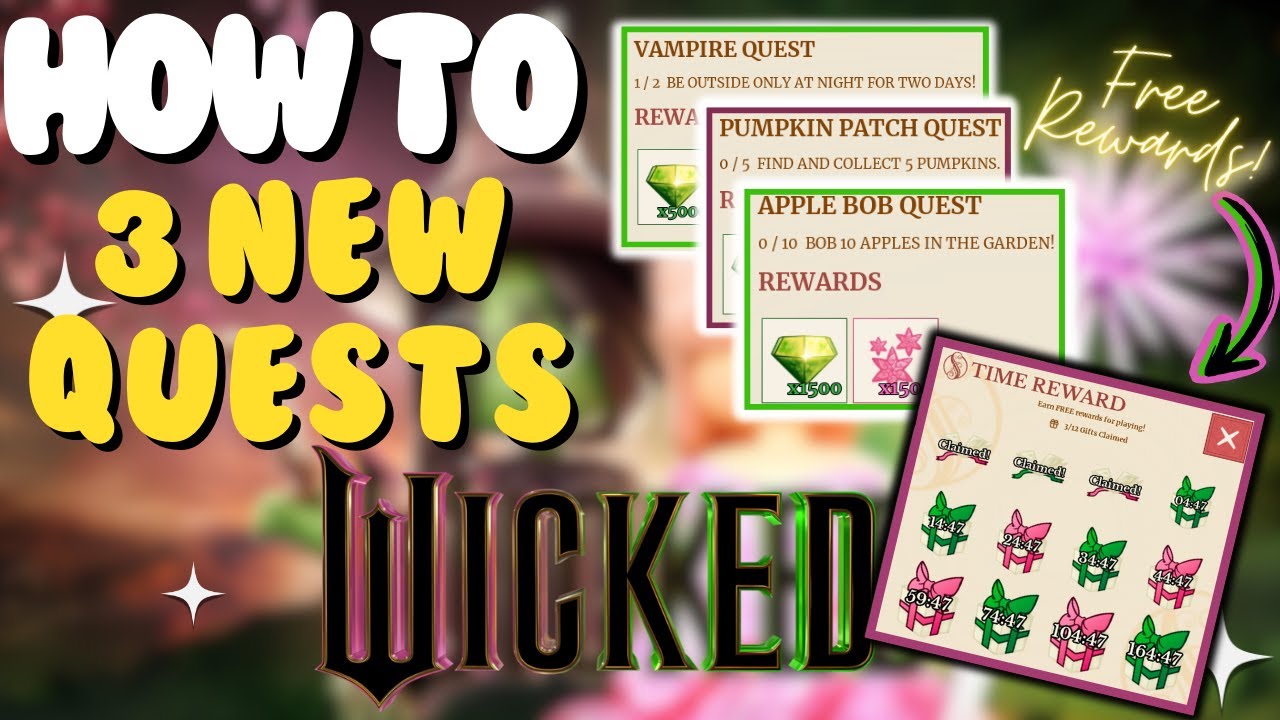NEW Quests in Wicked - Pumpkin Patch, Apple Bob, & Vampire Quests - YouTube