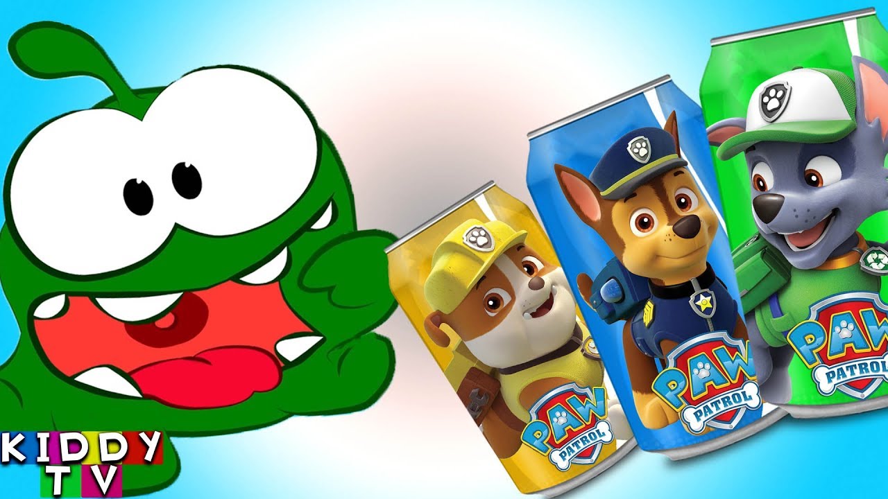 Learn Colors With Om Nom Paw Patrol Coca Cola Bottle Finger Family Song ...
