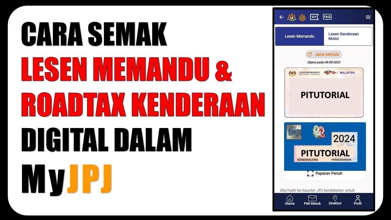 Cara Semak Lesen Memandu & Roadtax Digital Dalam Aplikasi MyJPJ - YouTube