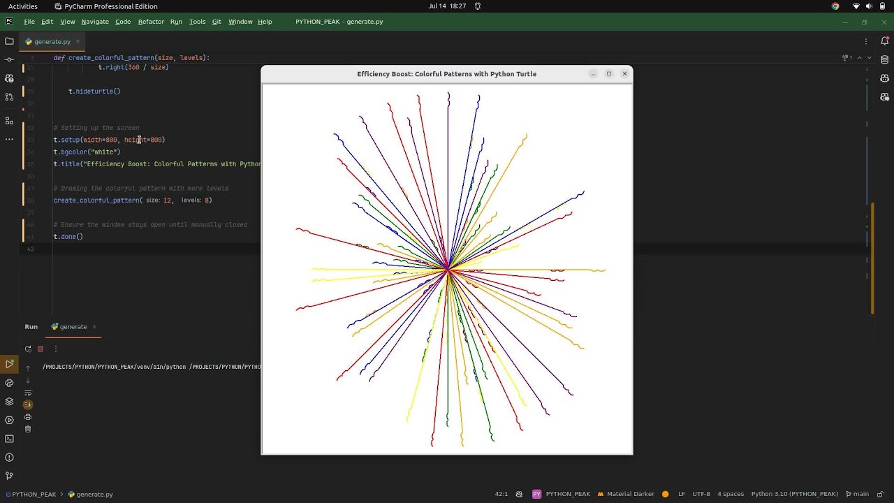 How to efficiently create colorful #patterns with python turtle ...