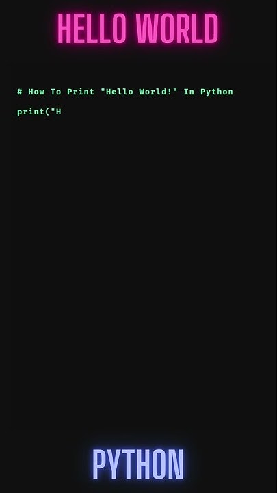 Hello World! Script | Python #Shorts - YouTube