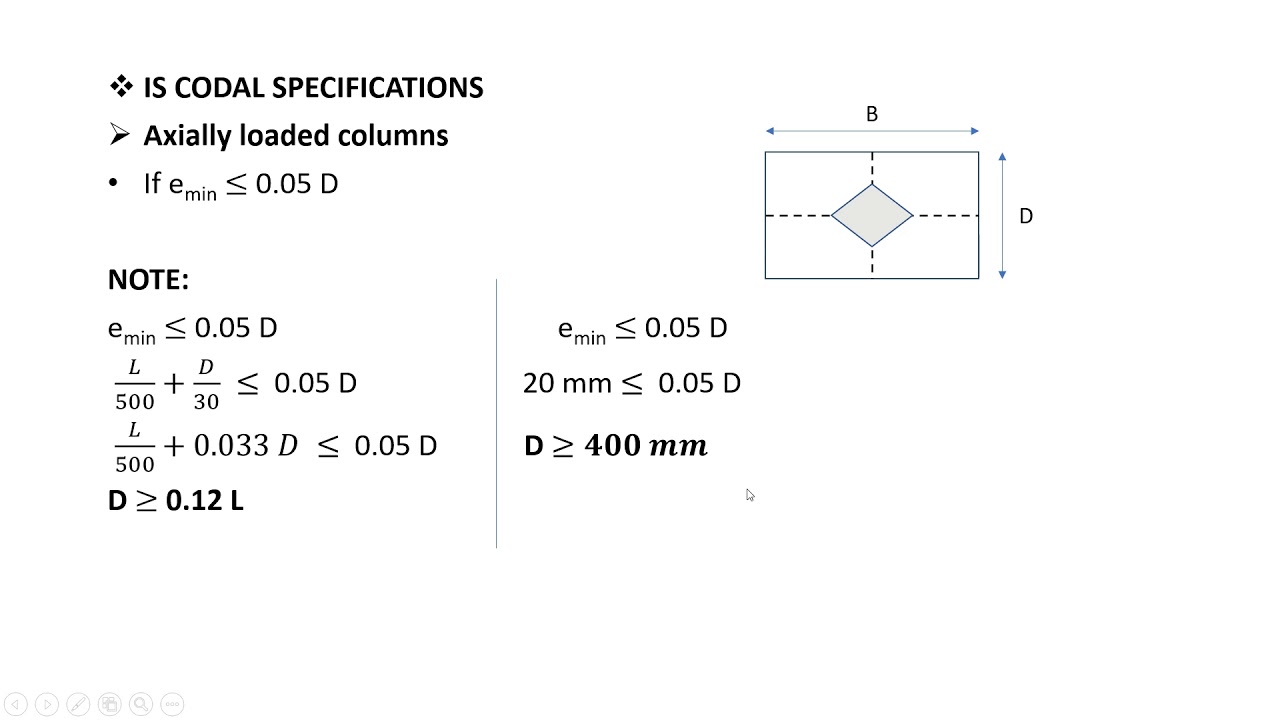 Design of columns part 2 : IS Codal Specifications (IS 456-2000) - YouTube