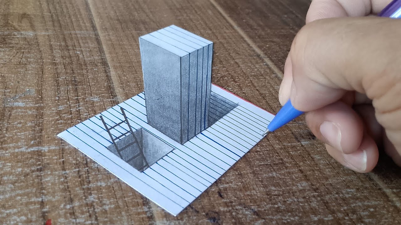 3D Drawing on paper|Optical illusion drawing for beginners - YouTube