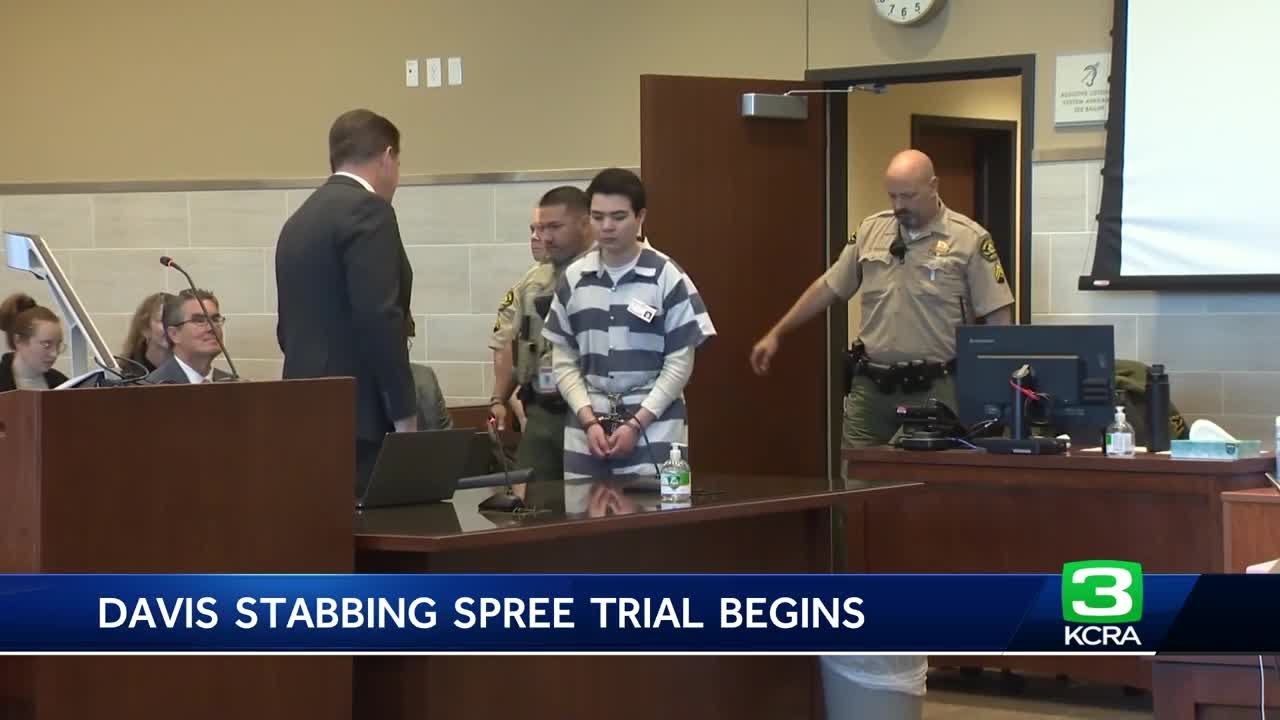 Trial of accused Davis serial stabber Carlos Dominguez underway - YouTube